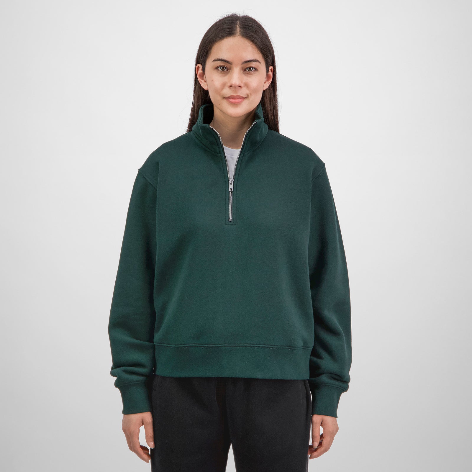 Scarab Green Womens Everyday 1/4 Zip | GOODMATES Apparel